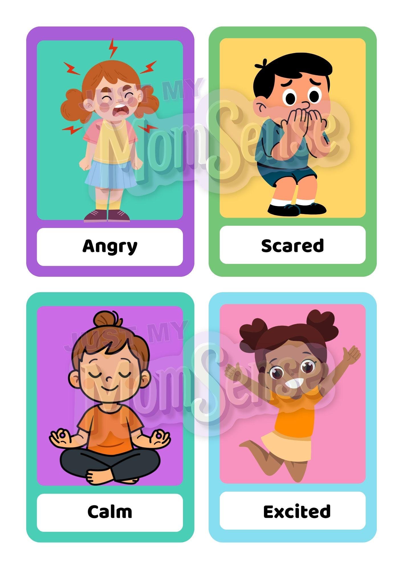 Emotion Identification Cards for Kids | Feelings Flashcards | Emotional ...