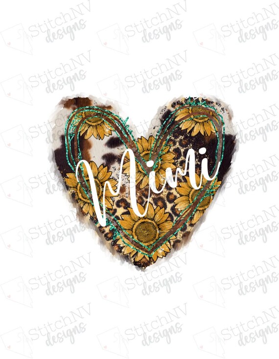Mimi Country Heart PNG Western Cowhide Mimi Png Mimi | Etsy
