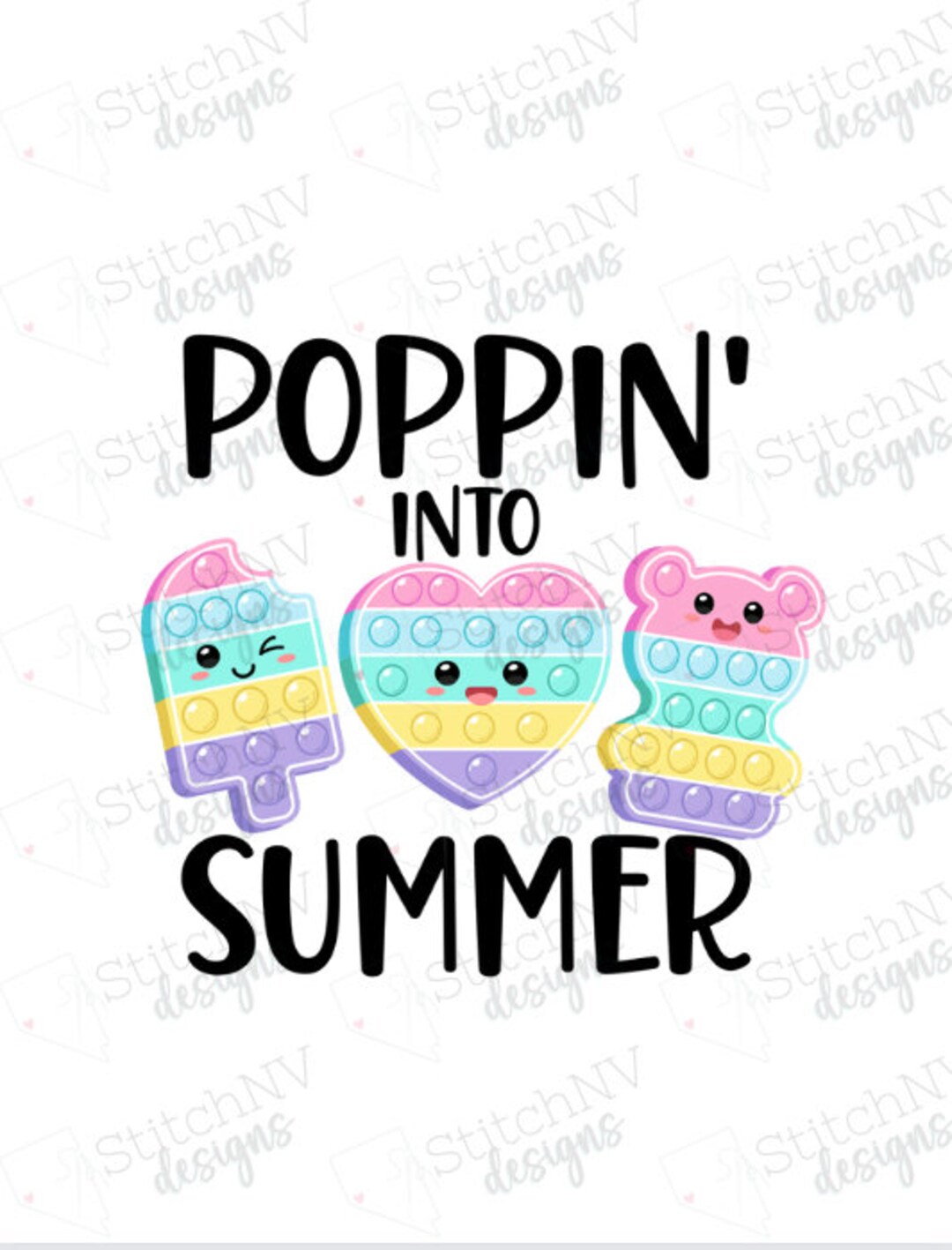 Poppin Into Summer PNG Pop It Fidget Toy Summer Sublimation Design Cute ...