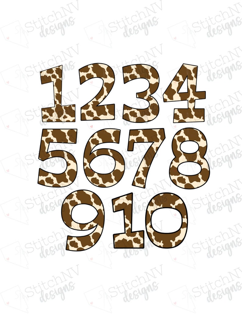 1-10 Cow Print Birthday Numbers 1-10 Cowboy Printable - Etsy
