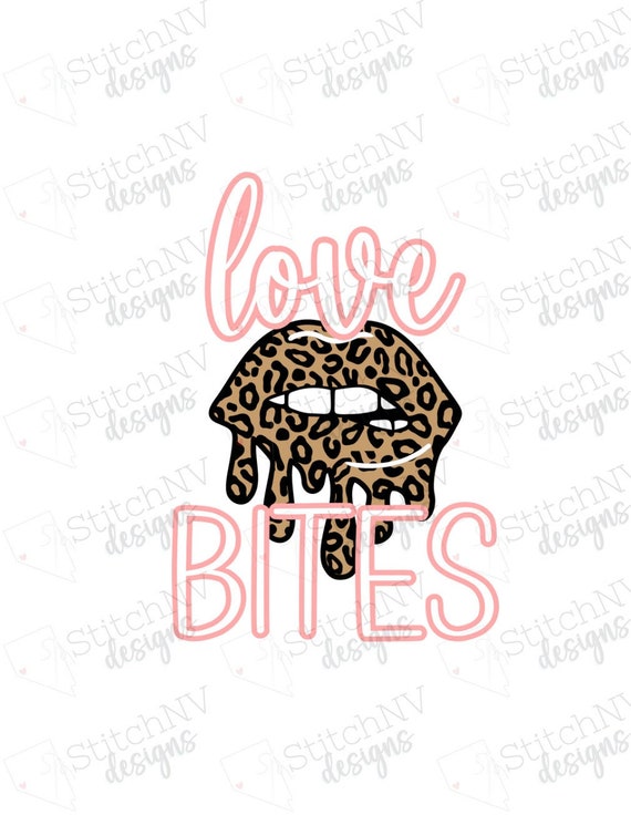 Love Bites Cheetah Dripping Lips PNG Valentines Day Love | Etsy