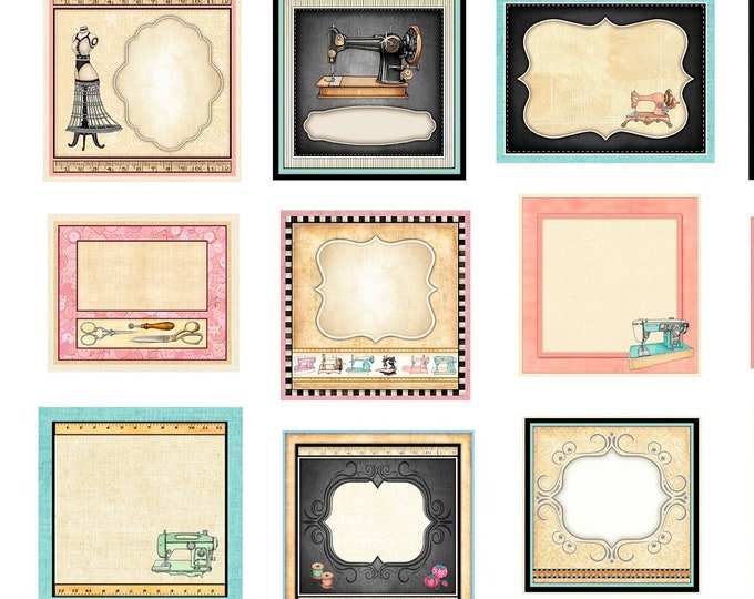 Sewing Labels 24'' Panel Cotton Fabric, Just Sew 29225-Z Cheater Print ...