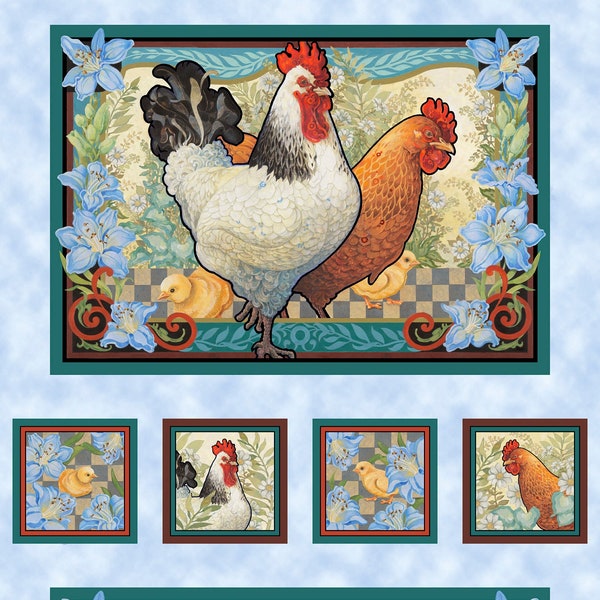 Rooster Fabric - Etsy