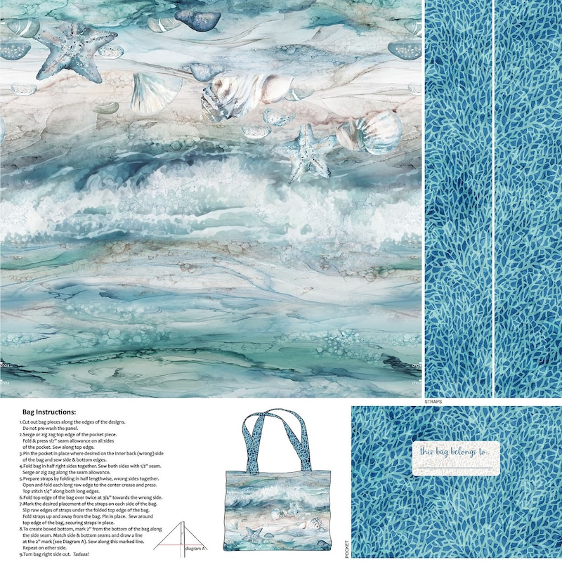 Sea Life Fabric Panel - Etsy