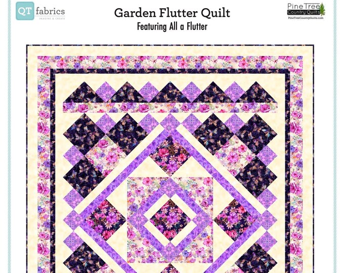 Garden Flutter Quilt Kit With Fabric and Pattern for 56 1/2x69 Quilt ...