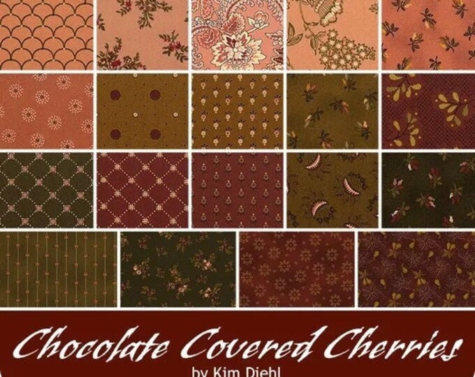 Chocolate Covered Cherries Cotton Fabric 24 Piece Fat Quarter Bundle