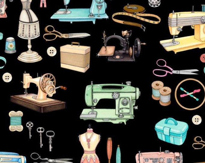 Sewing Motifs Allover Cotton Fabric Just Sew 29227-J QT Fabrics Dan ...