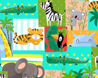 Rainforest Jungle Cotton Fabric, Wee Safari 25645-10 Northcott Deborah ...