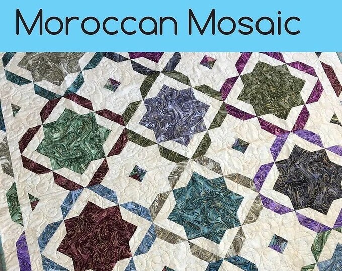 Moroccan Mosaic Quilt Pattern- Fat Quarter Quilt Project Multiple Sizes ...