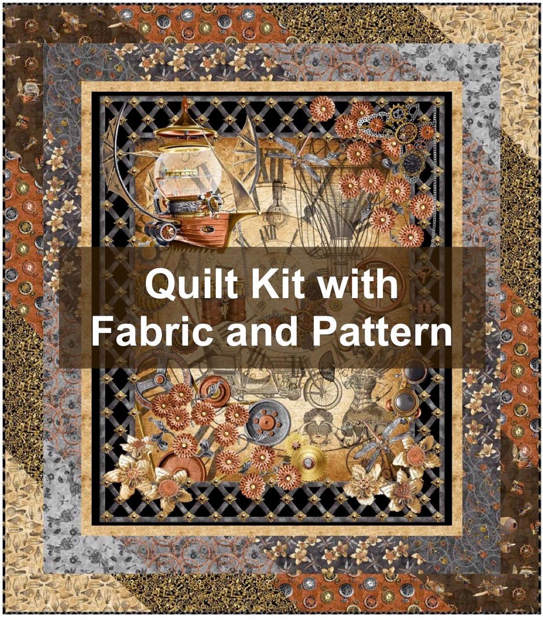 Gallery Drama Quilt Kit With Fabric and Pattern for Quilt Top and ...
