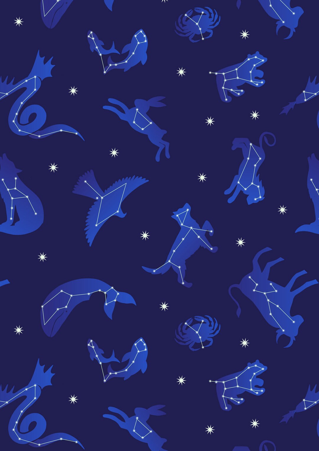Glow Constellations Cotton Fabric, A739.2 Space Glow Lewis & Irene Glow ...