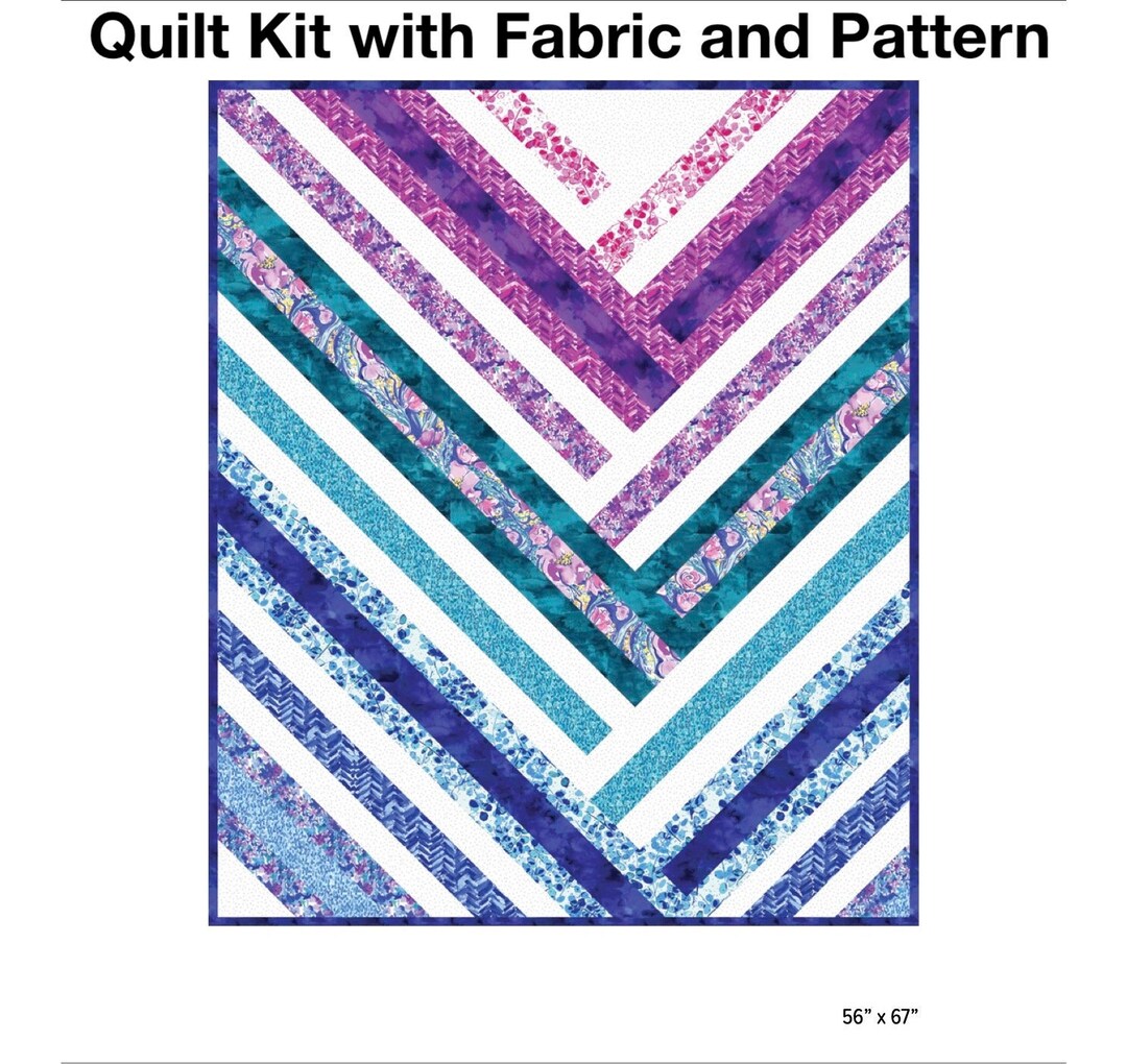 Zoe Quilt Kit With Fabric and Pattern for Quilt Top and Binding, Lap or ...