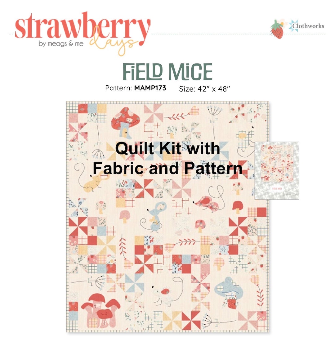 Field Mice Quilt Kit With Fabric and Pattern for Quilt Top and Binding ...
