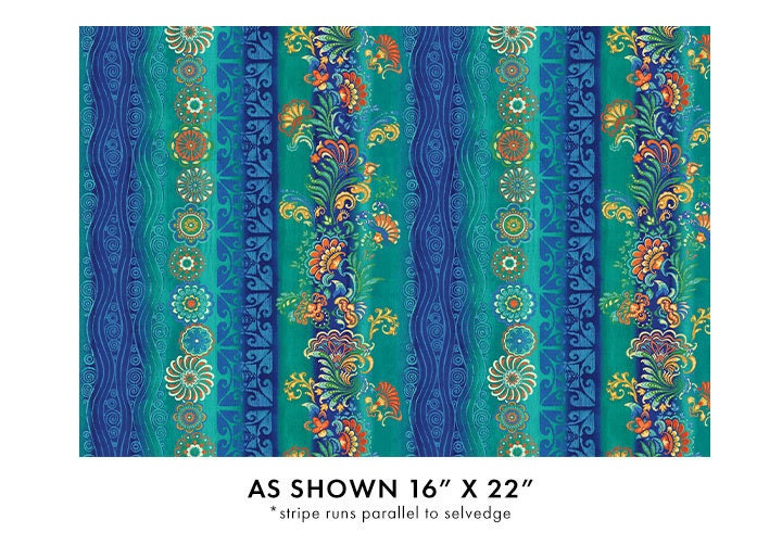 Oceanic Stripe Cotton Fabric Atlantis David Galchutt Benartex - Etsy