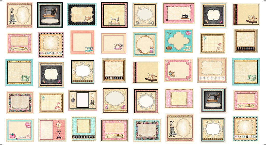 Sewing Labels 24'' Panel Cotton Fabric, Just Sew 29225-Z Cheater Print ...