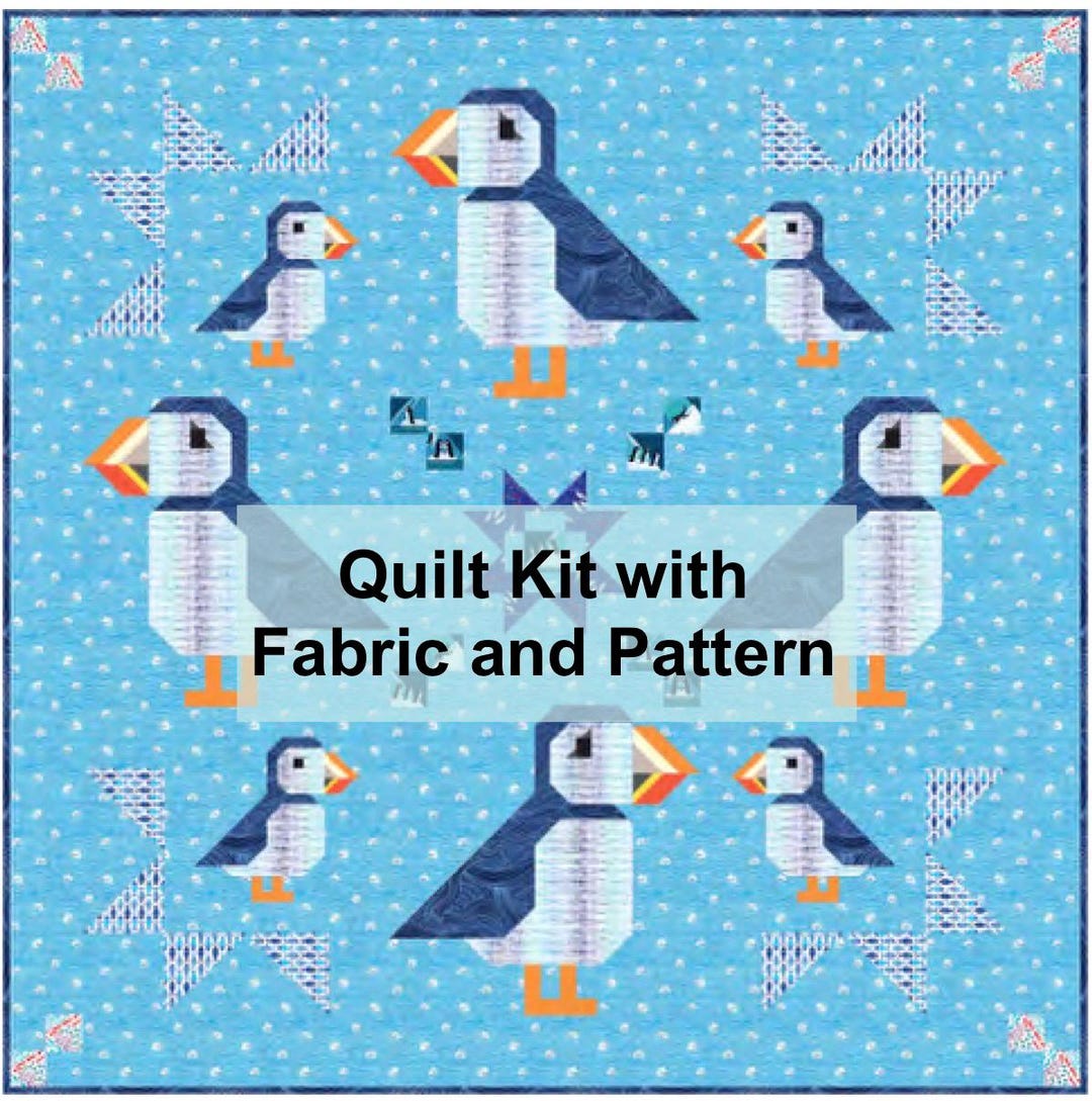 Puffin Star Quilt Kit With Fabric and Pattern for Quilt Top & Binding ...