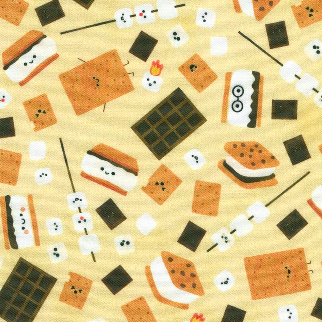 Smores Cotton Fabric, Campground Critters 22785-14 FQ Fat Quarter ...