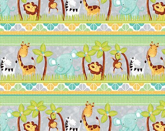 Rainforest Jungle Cotton Fabric, Wee Safari 25645-10 Northcott Deborah ...