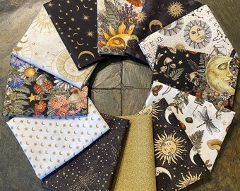 Winter Forest Moon Silhouette Fabric Panel - Etsy