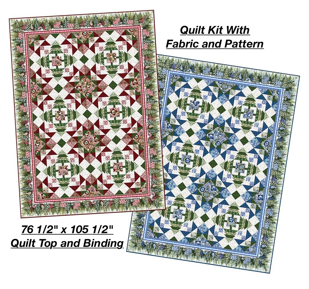Nature's Winter Quilt Kit With Fabric and Pattern for 76 1/2 X 105 1/2 ...