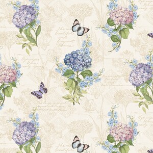 Hydrangeas Monograph Cotton Fabric Hydrangea Mist 39821 Susan Winget ...