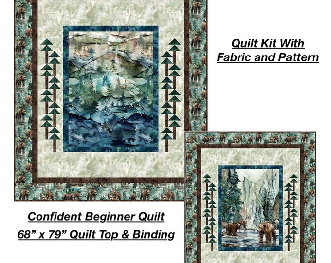 Parallel Forest Quilt Kit With Fabric and Pattern for 68x79'' Quilt Top ...