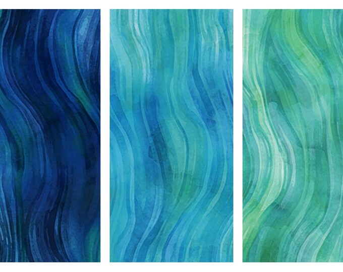 Waves Cotton Fabric Tides of Color V5263 Hoffman Fabrics BTY FQ Fat ...