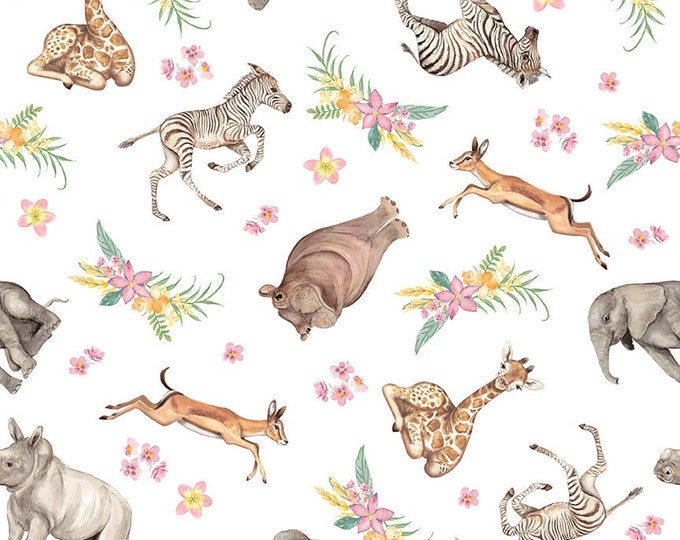 Tossed Herbivores Cotton Fabric 7319-13, All Big Things Start Small ...
