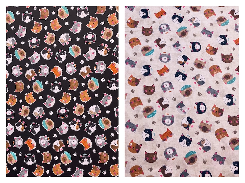 Cat Toss Cotton Fabric Purrfect Partners 68561-193 68561-993 Anne Rowan ...