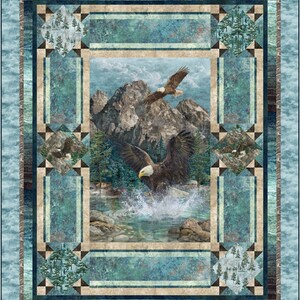 Soaring With the Eagles Quilt Kit With Fabric and Pattern for Quilt Top ...