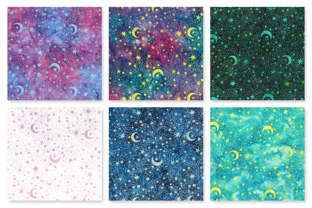 Night Sky Batik Fabric Stargazer Batiks 80931 Banyan Batiks Cotton Fq ...
