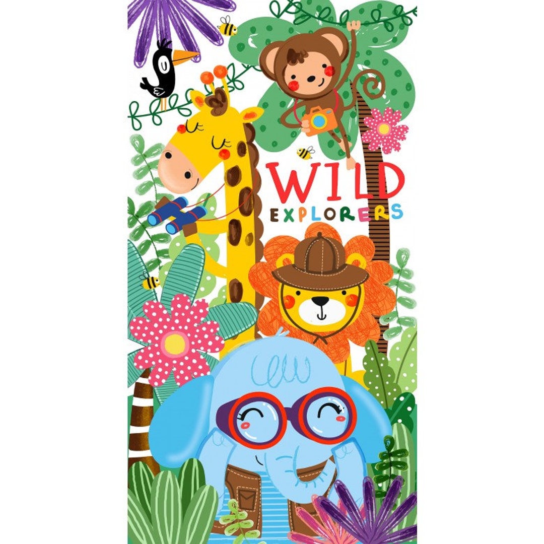 Wild Explorer Panel Cotton Fabric, Jungle Explorers 11848 Michael ...