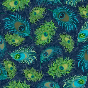 Proud Peacock Quilt Kit With Fabric and Pattern for 67x74 Quilt Top and ...