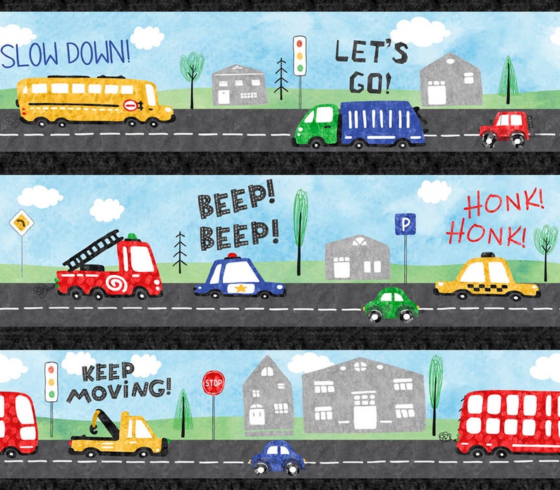 Beep Beep Play Transportation Panel Quilt Kit With Fabric and - Etsy