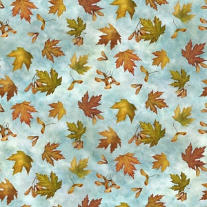 Maple Leaves Cotton Fabric, Autumn Splendor 26682-68 26683-66 26684-62 ...