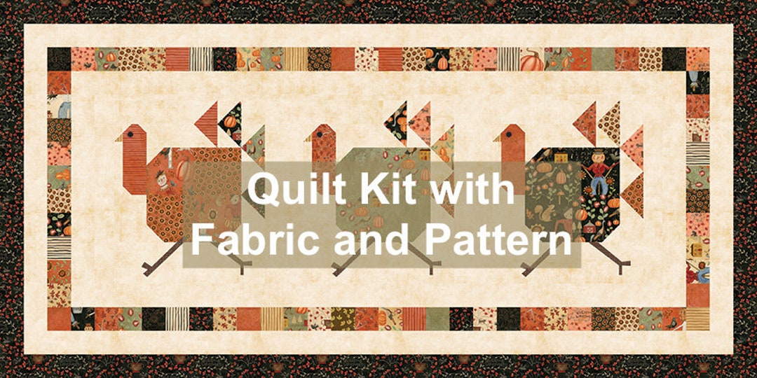 Turkey Trot Table Runner Quilt Kit With Fabric and Pattern for Quilt ...