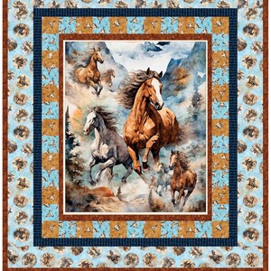 Running Free Quilt Kit With Fabric and Pattern for Quilt Top & Binding ...