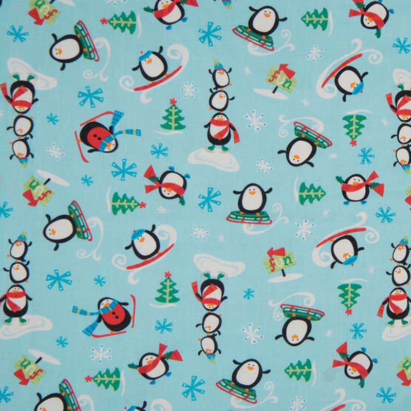 Penguin Fabric - Etsy