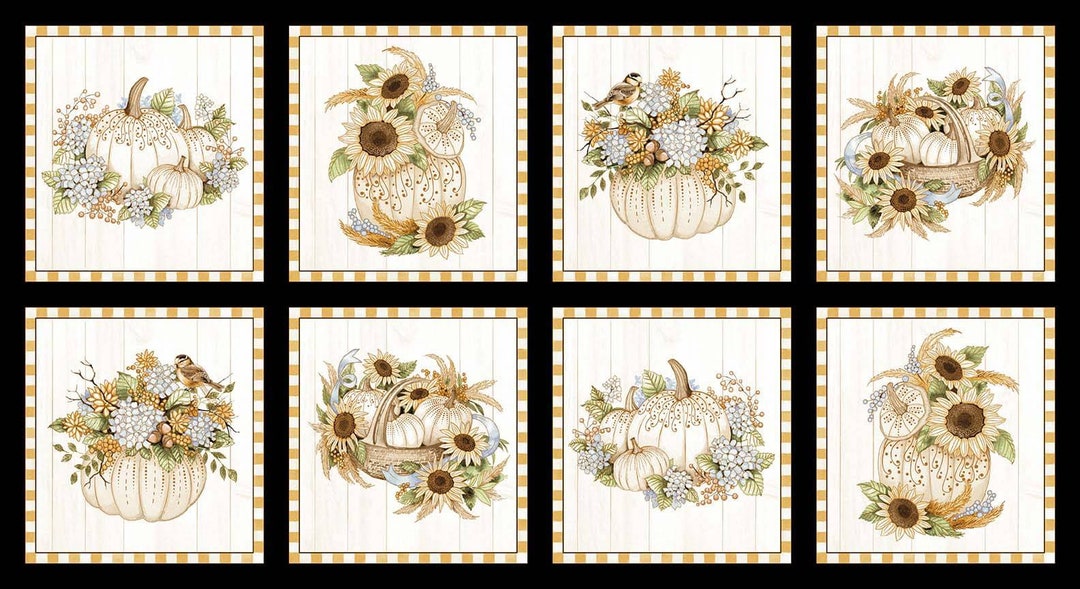 Metallic Continuous Block 24'' Panel Cotton Fabric Autumn Elegance ...