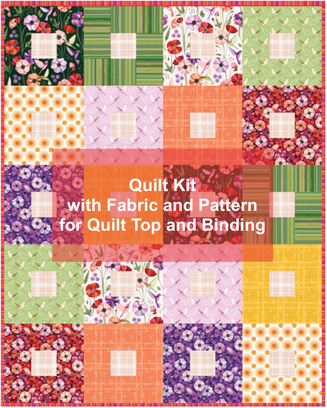 Sunday Around the Block Quilt Kit W/fabric and Pattern for Quilt Top ...
