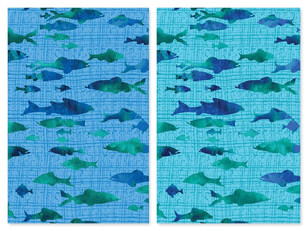 Fish Cotton Fabric Atlantis David Galchutt Benartex 13394 FQ Fat ...