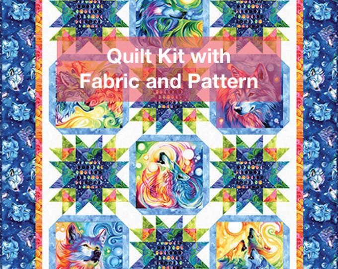 Spirit of the Wolf Quilt Kit for Quilt Top and Binding 50x62in Katie ...