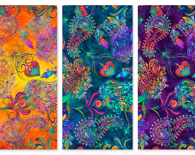 Large Paisley Cotton Fabric, Eclectica Dan Morris QT Fabrics 29023S, FQ ...