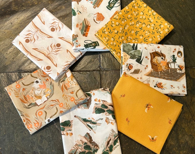 7 Pc Bookish Fat Quarter Bundle ,dear Stella, Rae Ritchie, FQ Precuts ...