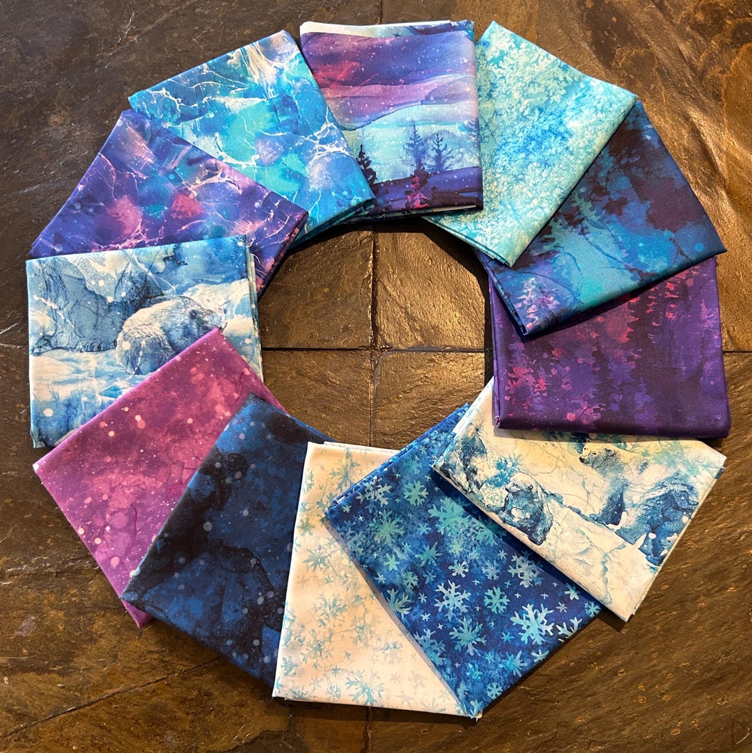 12 Pc Illuminations Fat Quarter Bundle, Northcott Edwards Samra, Purple ...