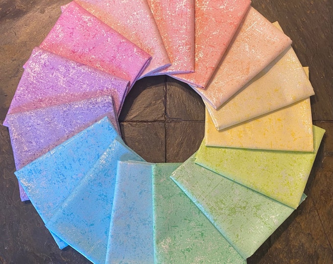 Glisten Sorbet 15 Piece Fat Quarter Bundle Pearlescent Cotton Fabric ...