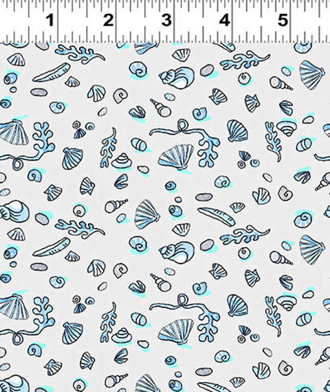 Mini Shells Cotton Fabric, Sandy Toes Y4049-116 Anita Jeram Clothworks ...