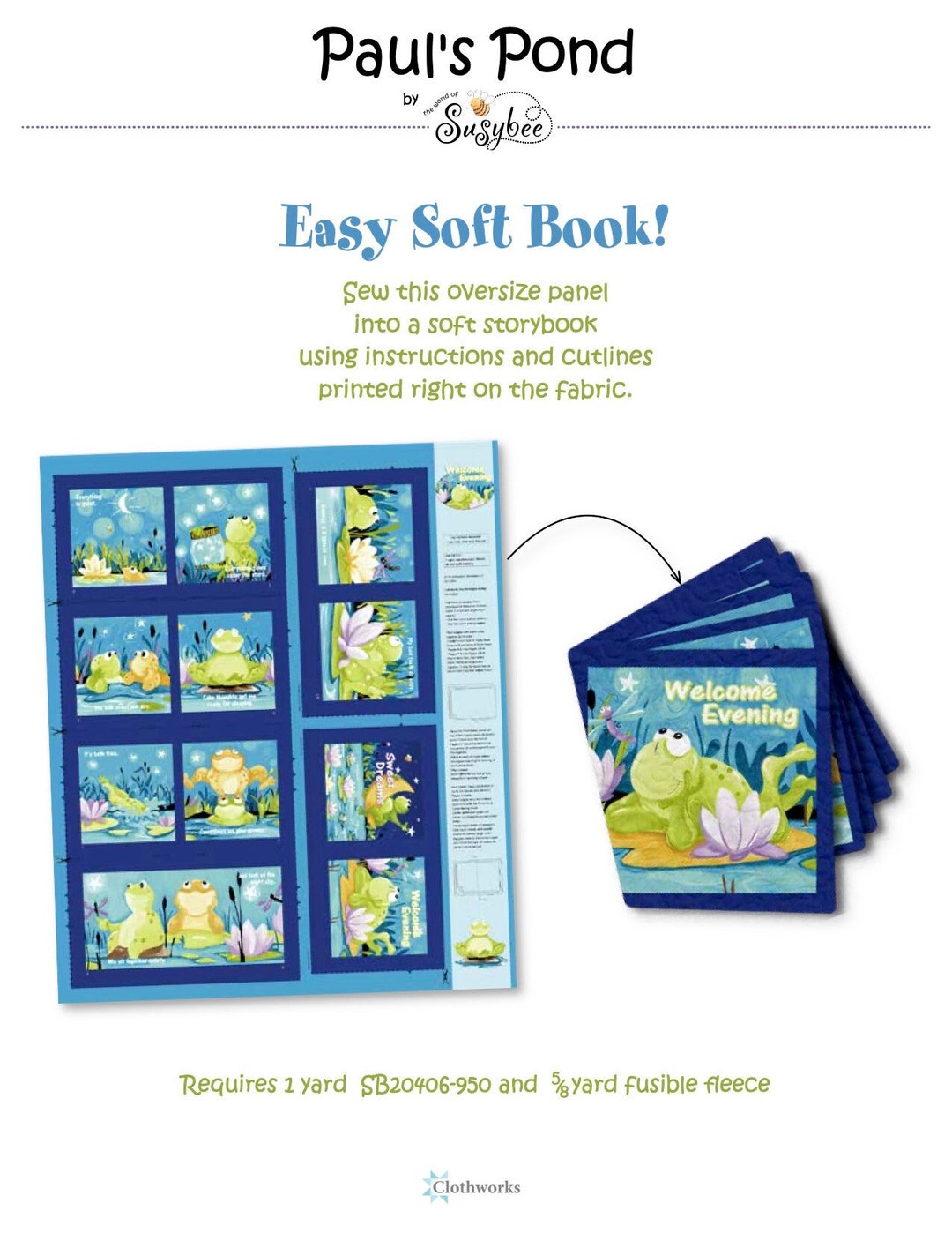 Paul's Pond Easy Cloth Storybook Panel Cotton Fabric, SB20406950 ...