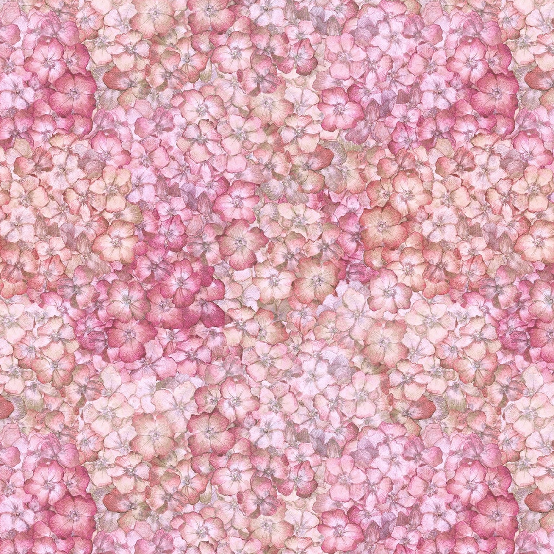 Packed Hydrangeas Cotton Fabric, Hydrangea Mist 39820 Susan Winget ...