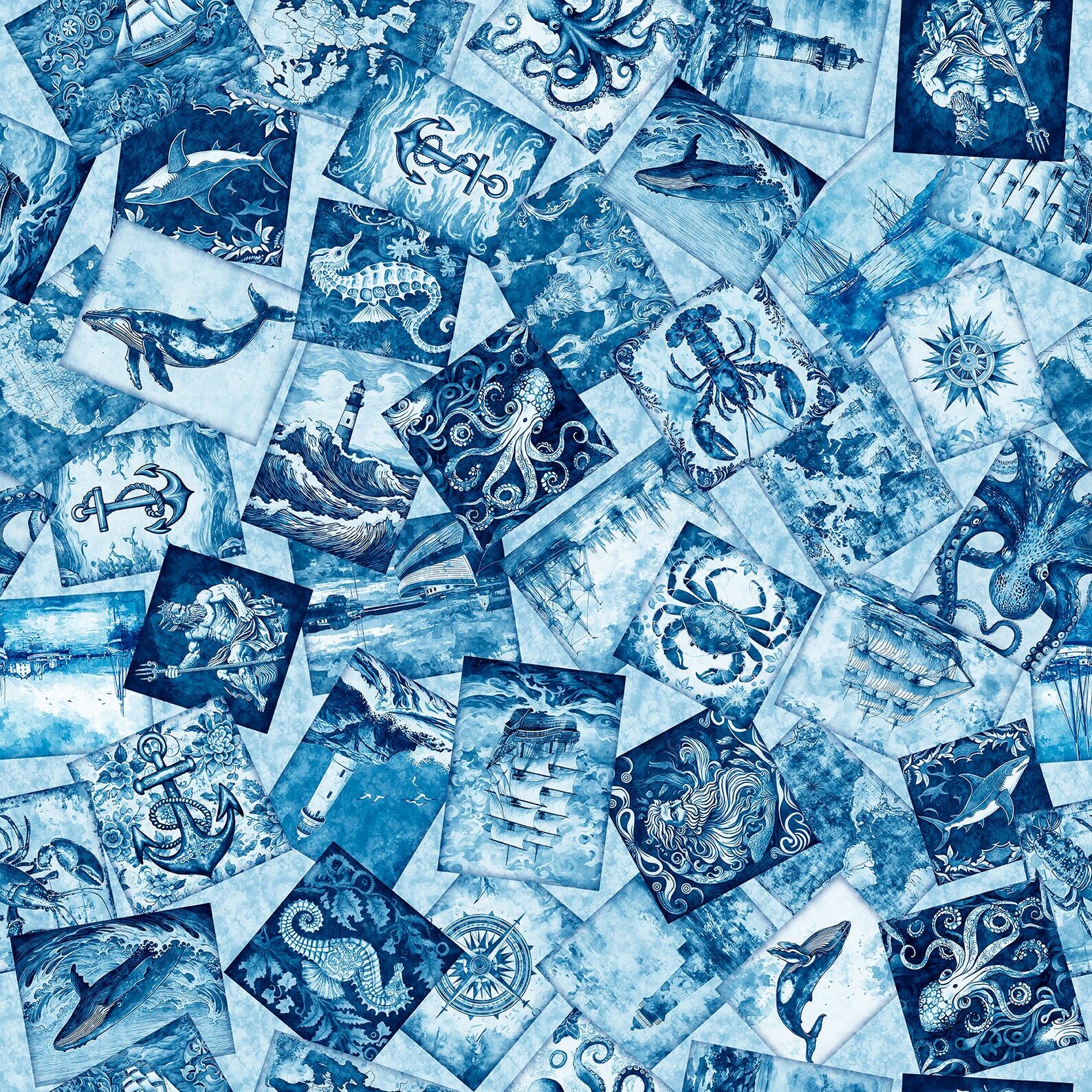 Deep Blue Sea Quilt Kit With Fabric and Pattern for Quilt Kit & Binding ...